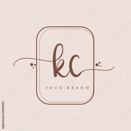 KC Initial handwriting logo. Hand lettering Initials logo branding ...