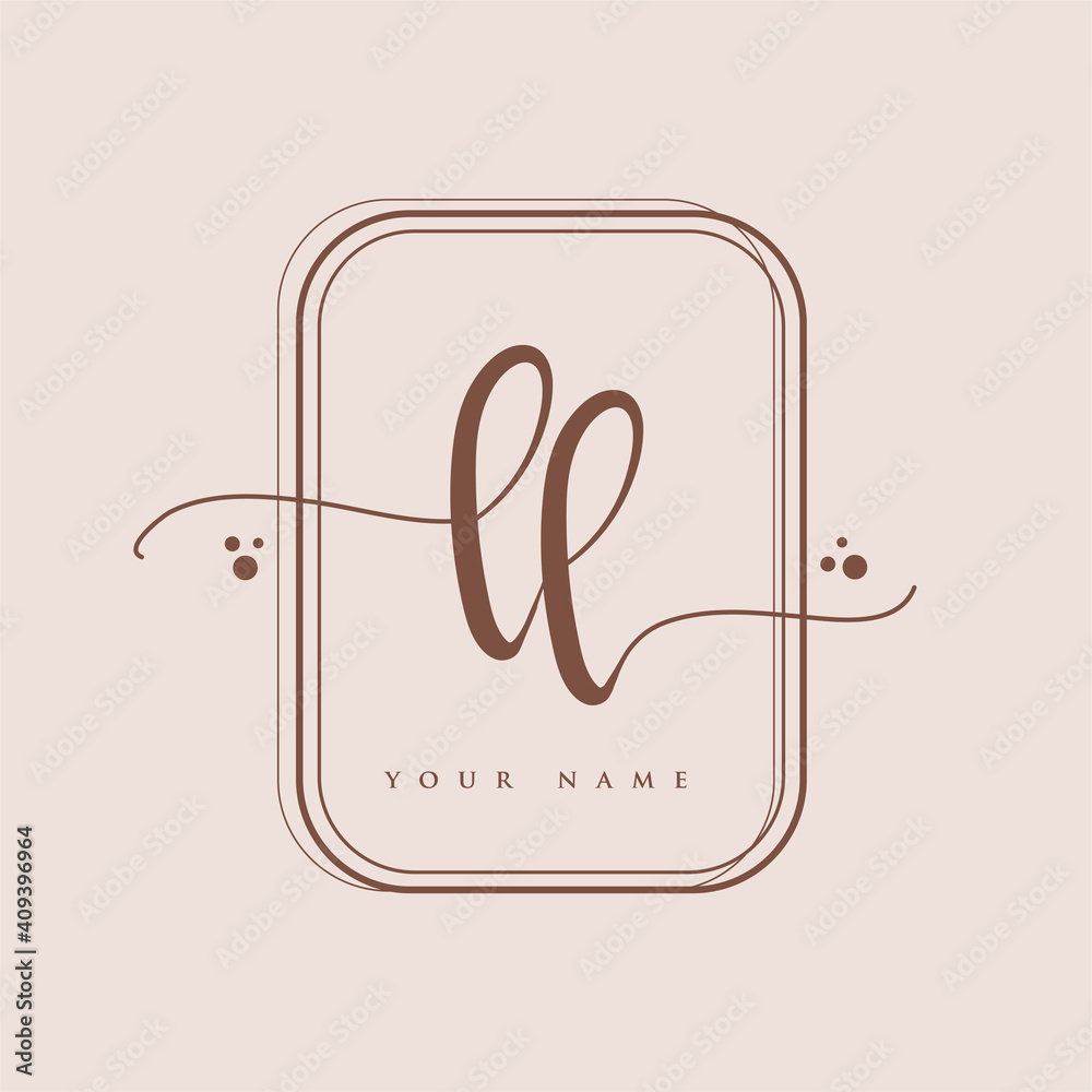 LL Initial handwriting logo. Hand lettering Initials logo branding ...