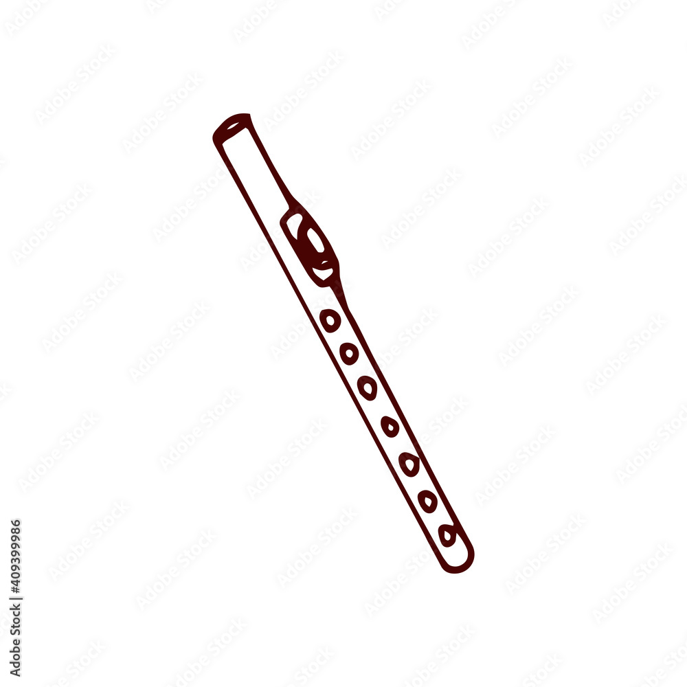 traditional flute vector illustration isolated on white background ...