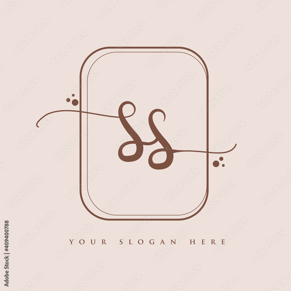 SS Initial handwriting logo. Hand lettering Initials logo branding ...