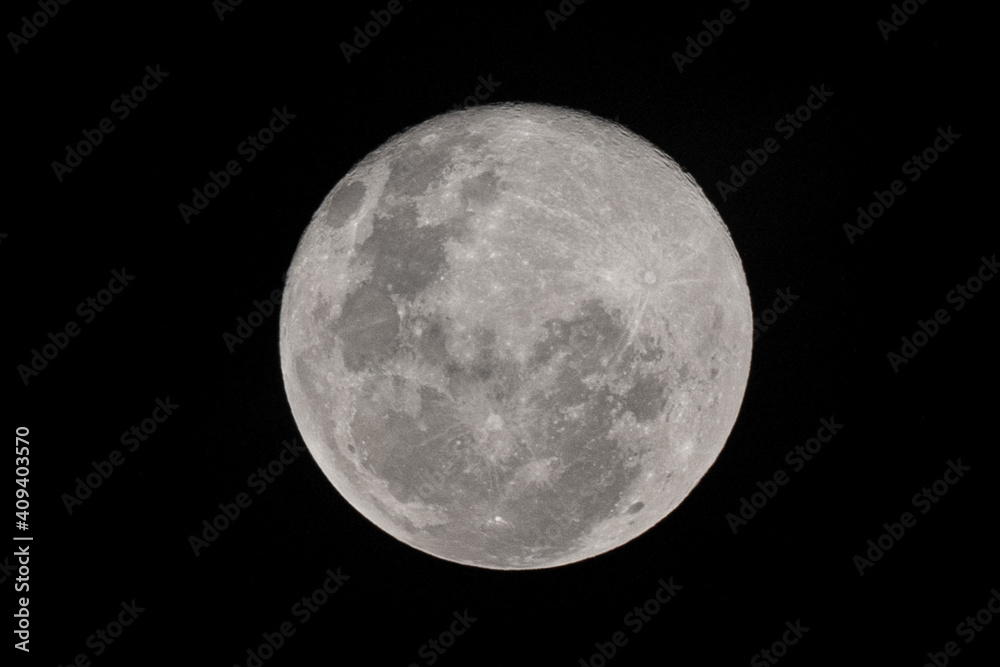Full moon stack dark night sky. The full moon is lunar phase when It ...