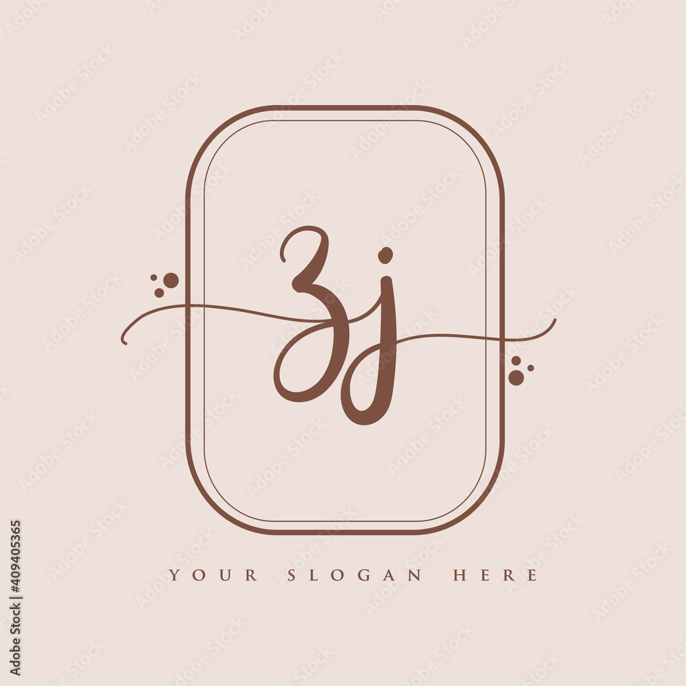ZJ Initial handwriting logo. Hand lettering Initials logo branding ...