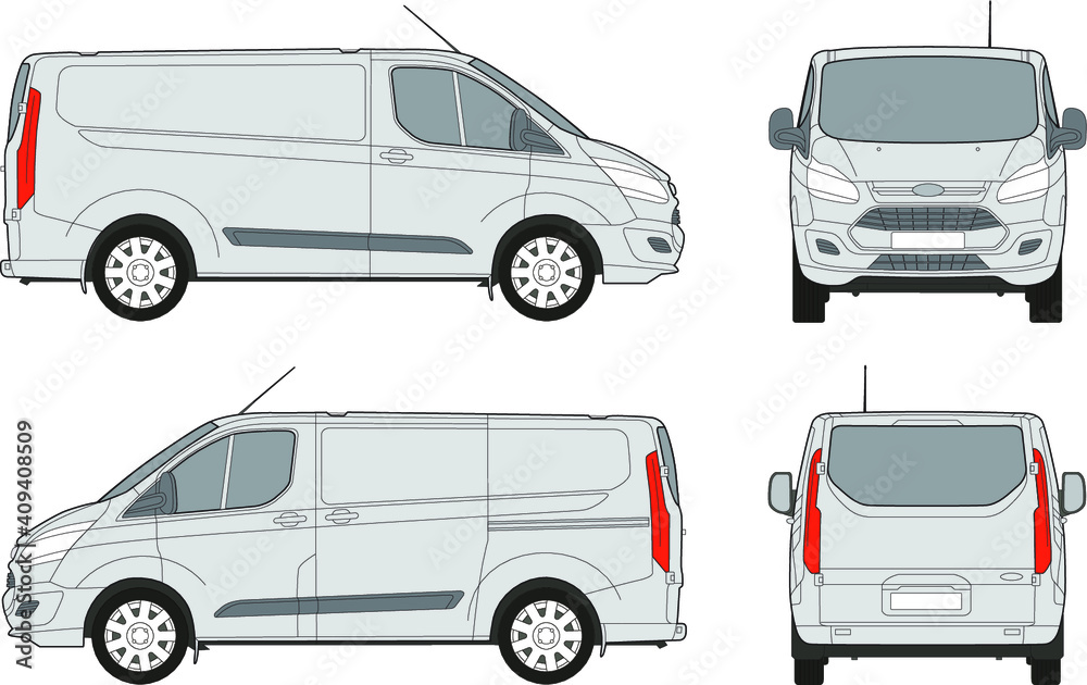 Vector template of cargo commercial van Stock Vector | Adobe Stock