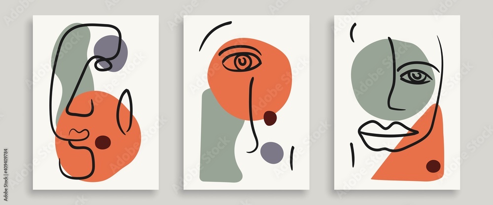 Vector Set of Prints with Hand Drawn Line Art Elements, Shapes ...
