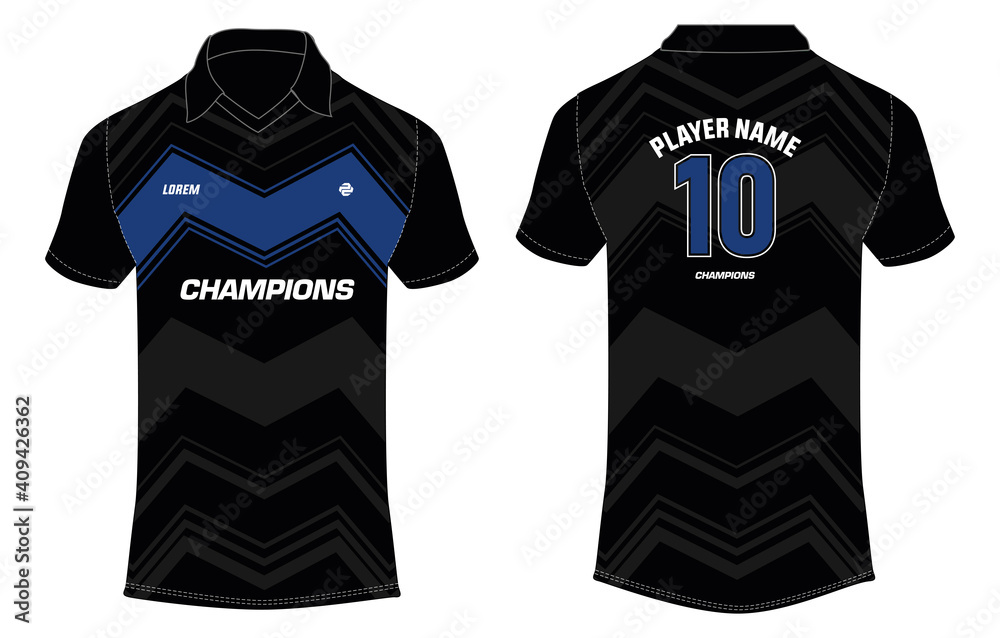 Sports polo collar t-shirt jersey design vector template, Football ...