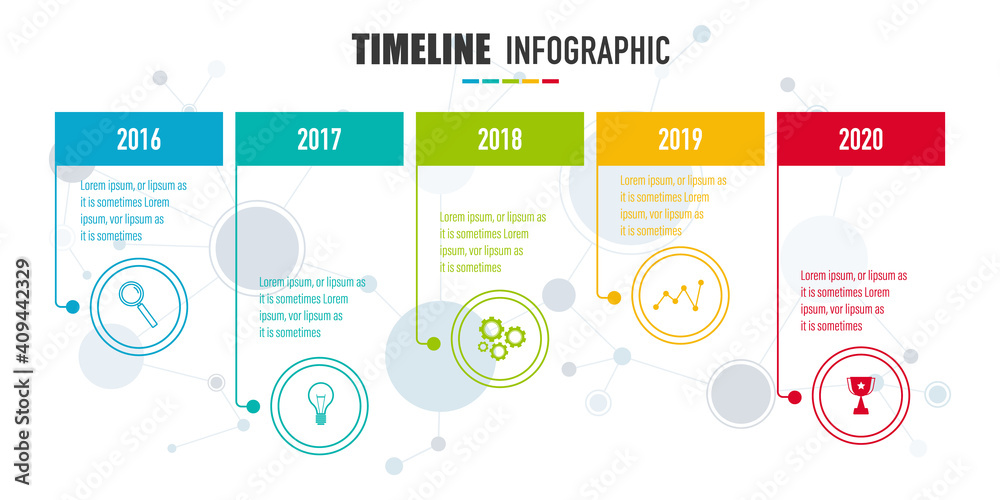 Project Timeline Infographics, 5 years recap, timeframe, milestones and ...