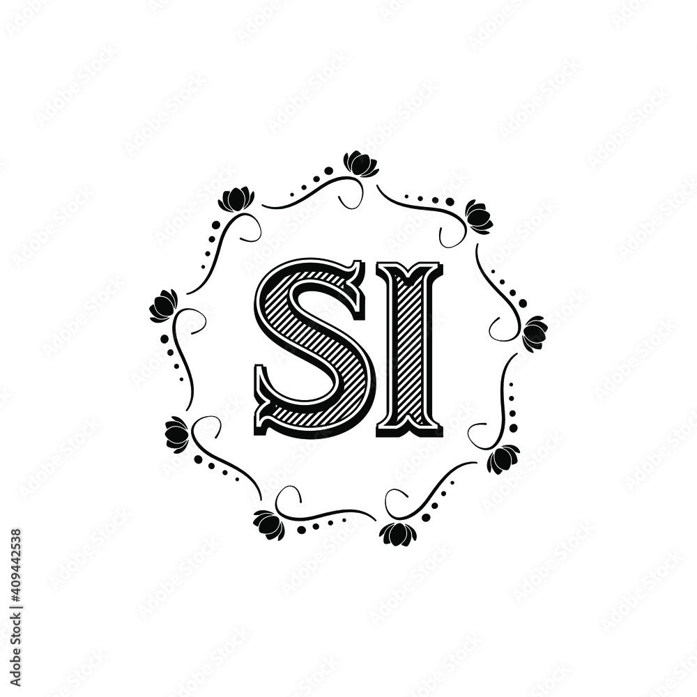 SI LOGO, SI ICON, SI VECTOR, SI LETTER, SI MINIMALIST, SI FLAT, SI ...
