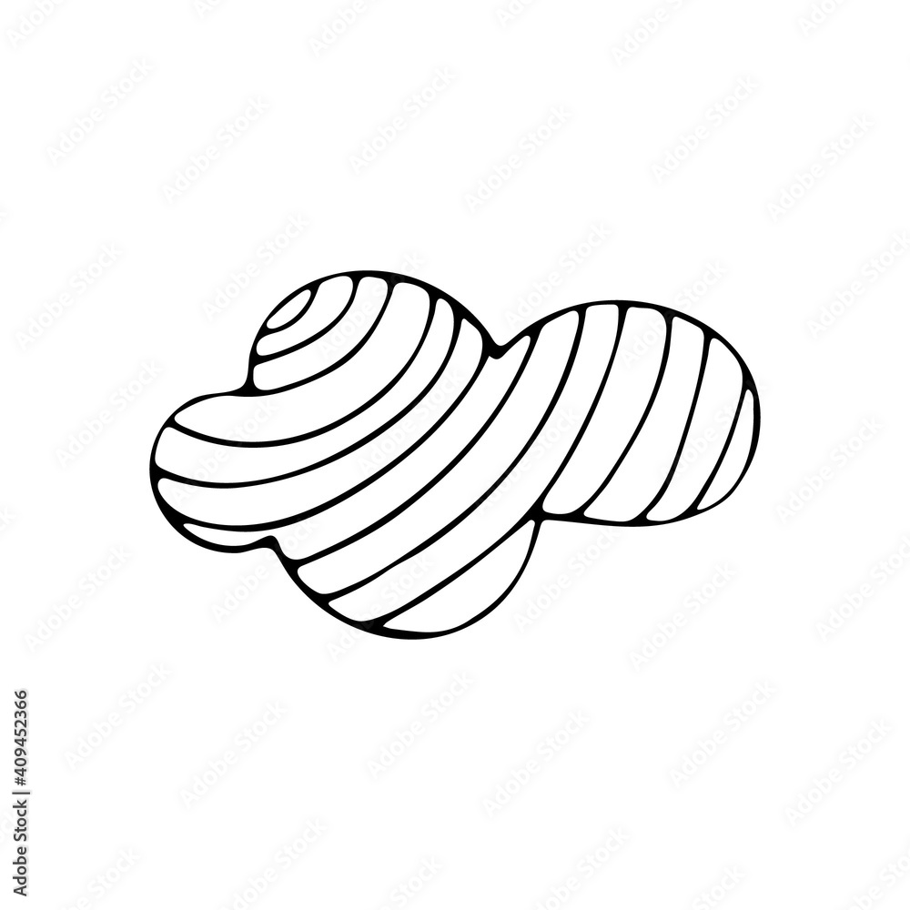 Hand-drawn single element cloud. Beautiful cloud for design and print ...