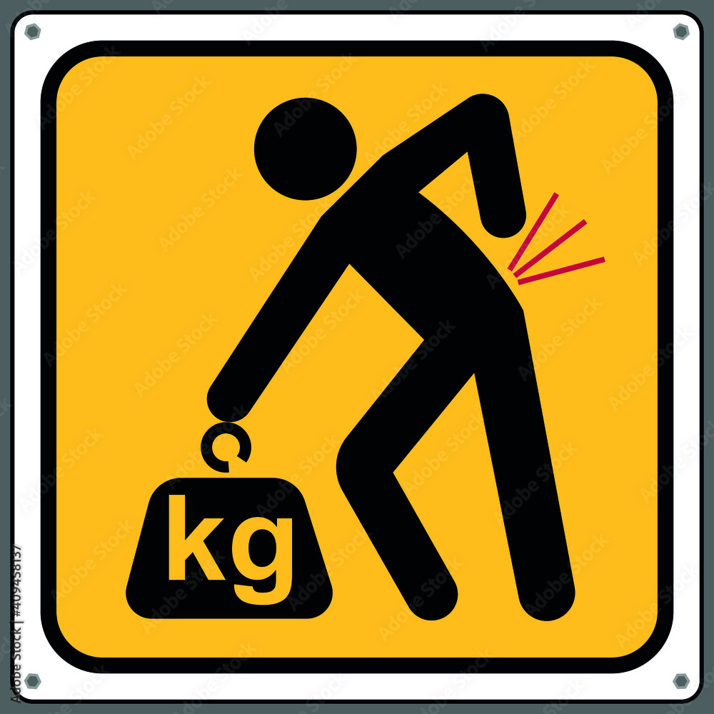 Beware of heavy objects, do not lift,Caution Sign Stock Vector | Adobe ...