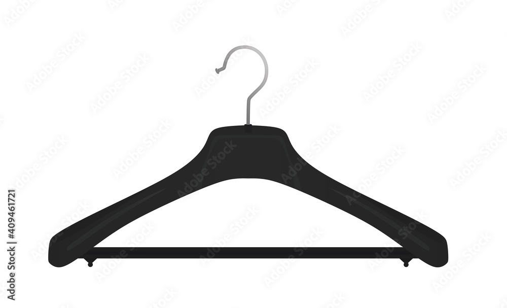 Black plastic hanger. vector illustration Stock Vector | Adobe Stock