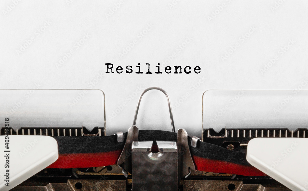 Text Resilience typed on retro typewriter Stock Photo | Adobe Stock
