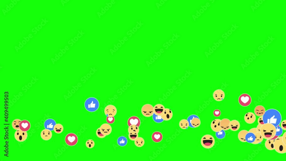 Social media reaction emojis on green screen Stock Video | Adobe Stock