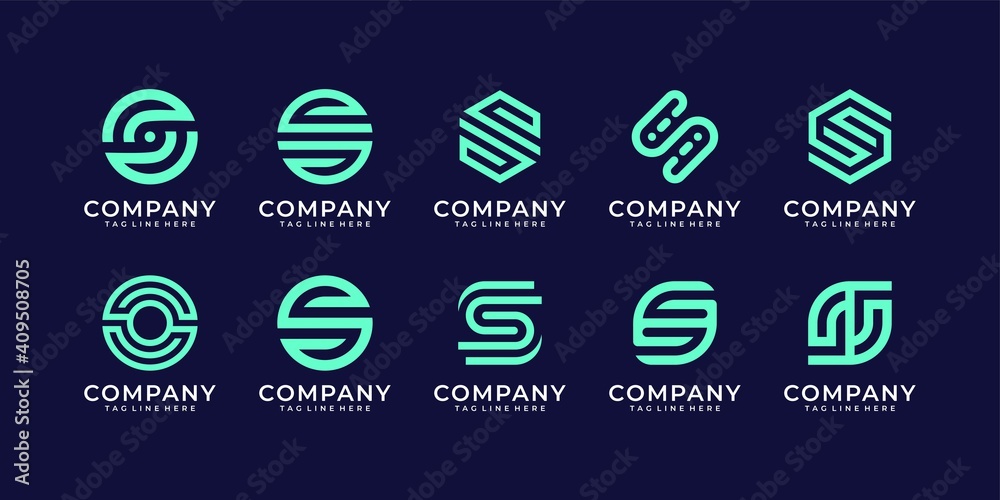 Collection of letter s logo design bundle inspiration Stock Vector ...