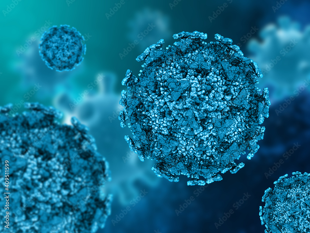 3D medical background with Covid 19 cells Stock Illustration | Adobe Stock