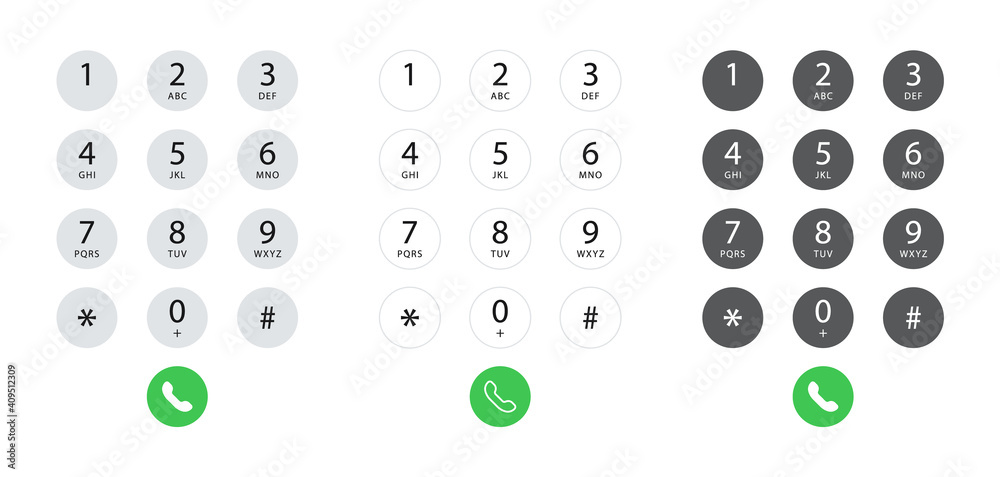 Smartphone dial keypad with numbers and letters. Interface keypad for ...