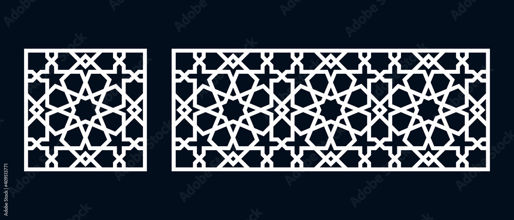 Set of templates of Islamic pattern for laser cutting or paper cut ...