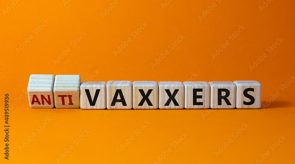 Anti-vaxxers symbol. Turned a cube, changed words 'vaxxers' to 'anti ...