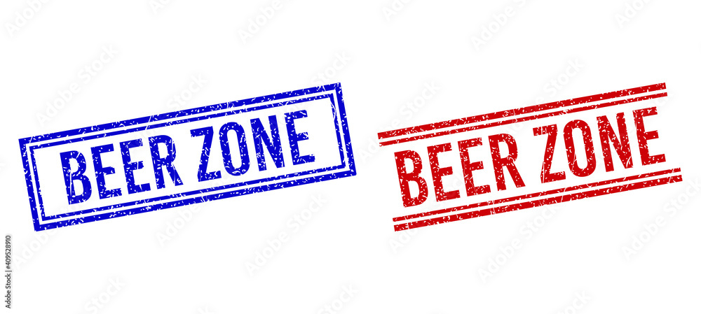 BEER ZONE rubber imprints with grunge texture. Vectors designed with ...