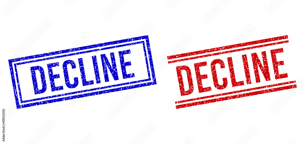 DECLINE rubber overlays with distress texture. Vectors designed with ...