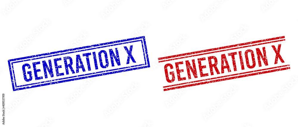 GENERATION X stamp seal imitations with grunge style. Vectors designed ...