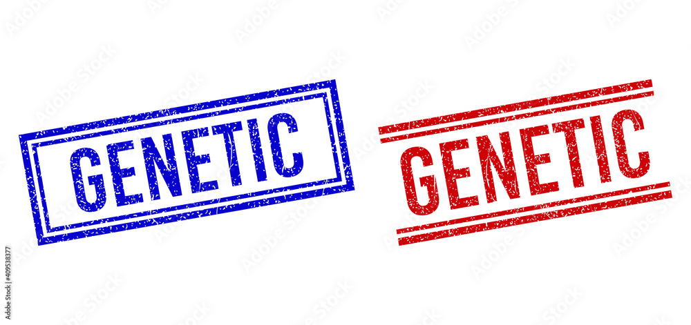 GENETIC rubber watermarks with grunge texture. Vectors designed with ...
