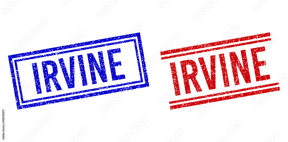 IRVINE stamp seal watermarks with grunge texture. Vectors designed with ...