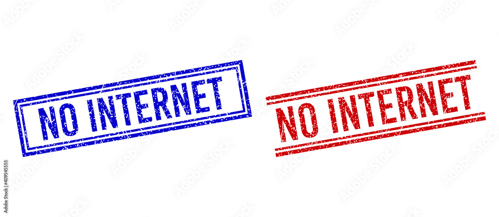NO INTERNET rubber overlays with grunge effect. Vectors designed with ...