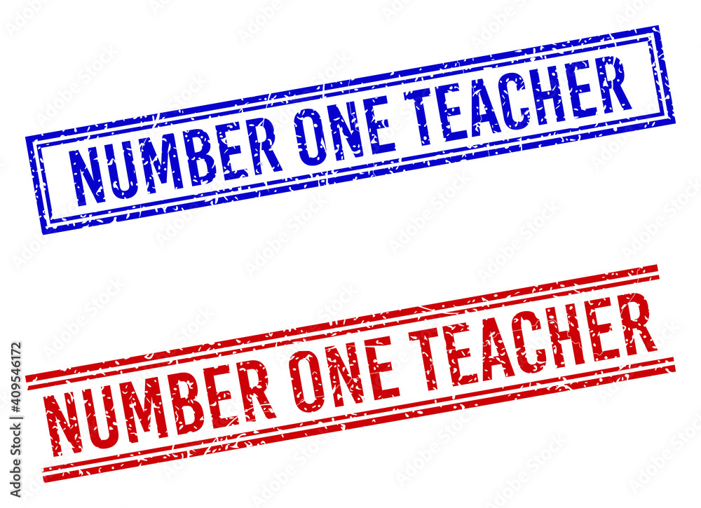 NUMBER ONE TEACHER seal overlays with grunge style. Vectors designed ...