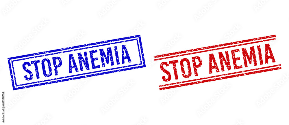 STOP ANEMIA rubber watermarks with grunge style. Vectors designed with ...