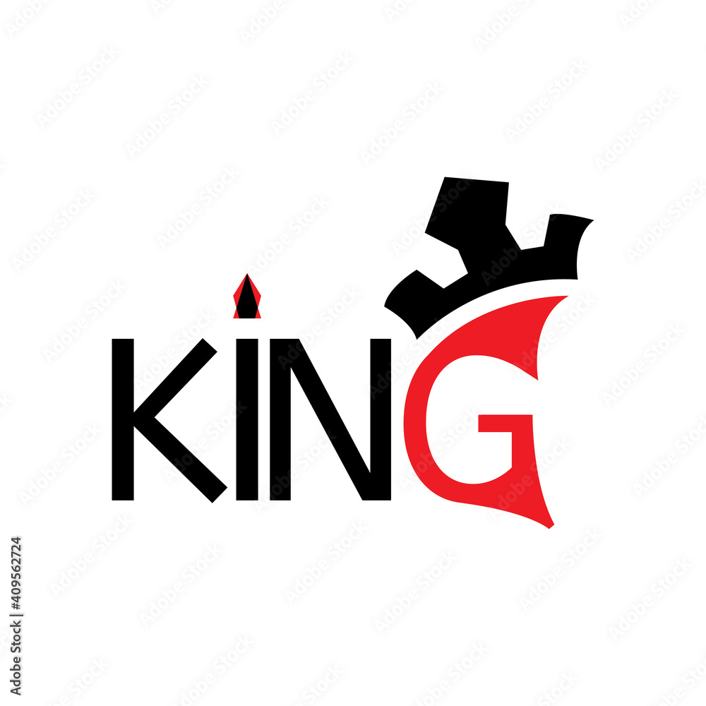 KING letter with crown logo design vector Stock Vector | Adobe Stock