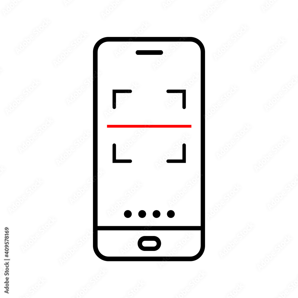 Scanning concept using phone. Smartphone scan icon. Vector illustration ...