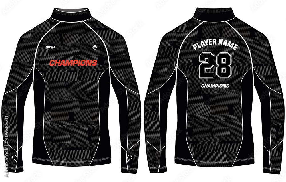 Long Sleeve T Shirt Sports Jersey Design Vector Template Motocross