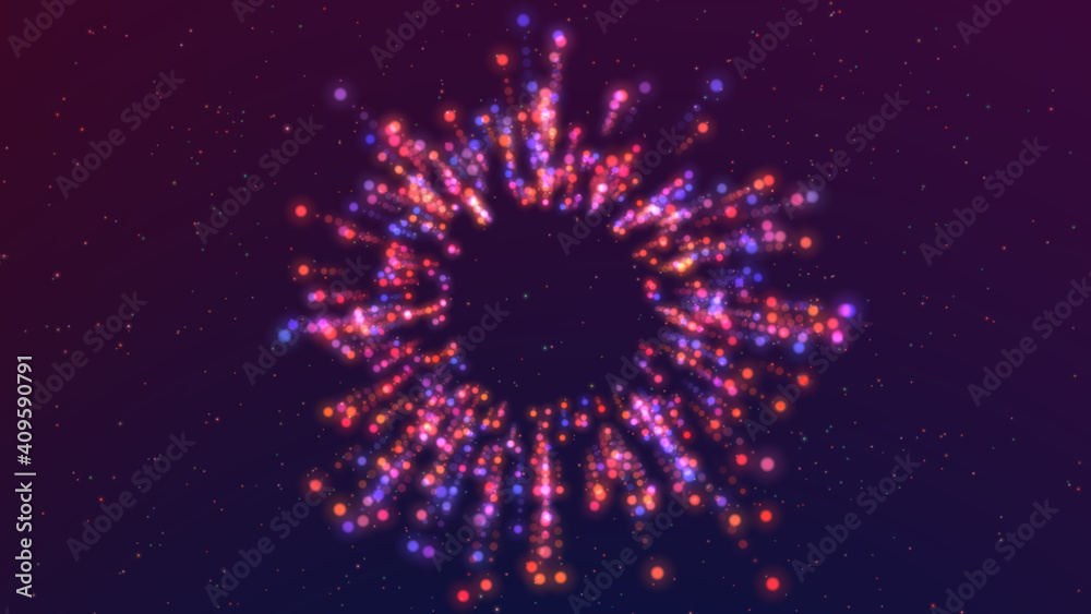 Glittering Particle Tunnel, Background Shining Particles Stock ...