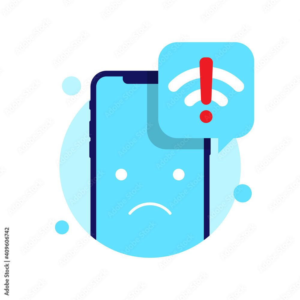 no internet connection found on smartphone concept illustration flat ...