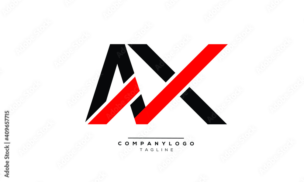 AX icon monogram letter text alphabet logo design Stock Vector | Adobe ...