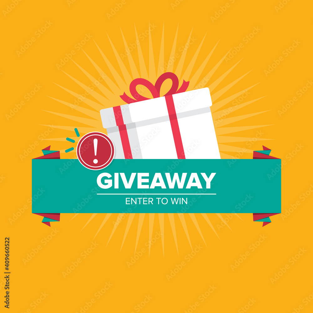 Giveaway poster template design for social media contests, post or ...