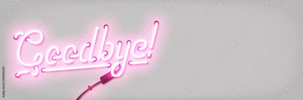Vector realistic isolated neon sign of Goodbye logo with copy space for ...