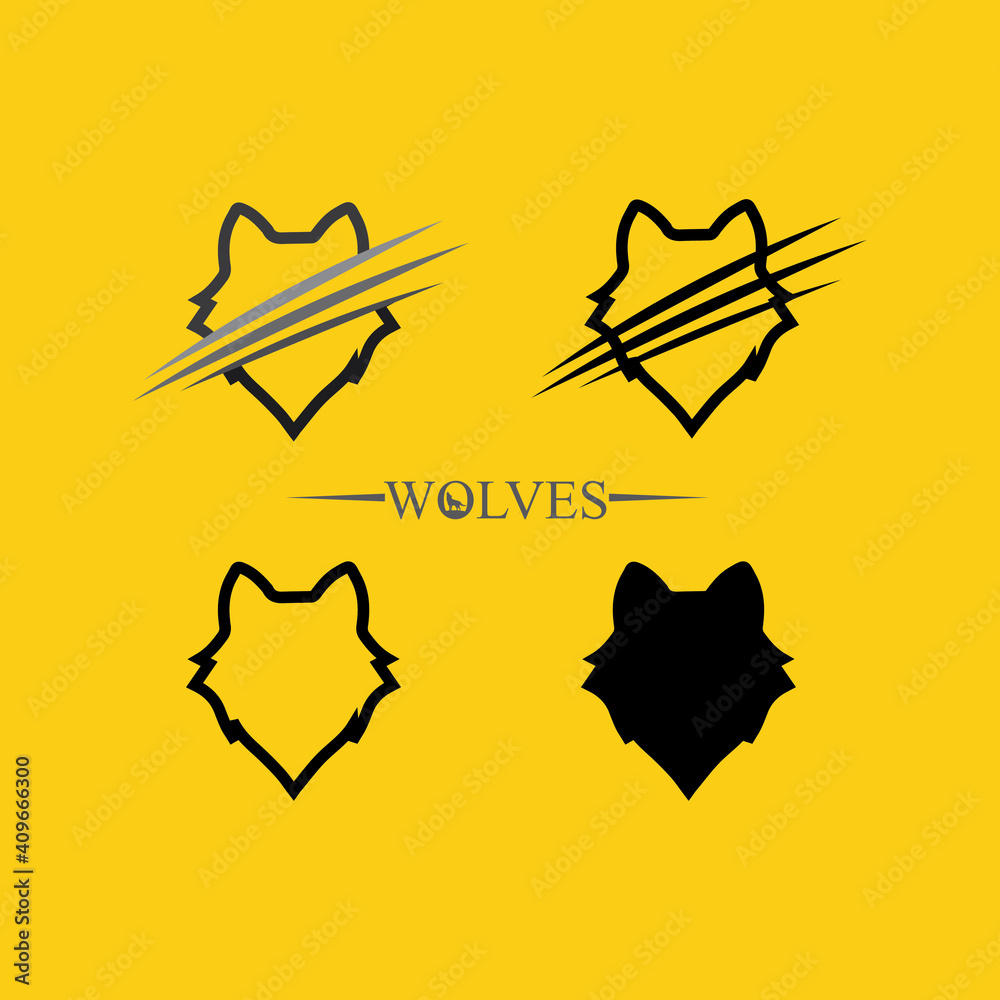 wolves logo, fox, wolf head, animal vetor and logo design wild roar dog ...