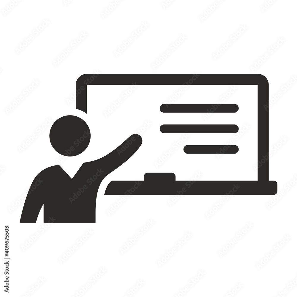Teaching icon. Training. Education. Vector icon isolated on white ... Teaching icon. Training. Education. Vector icon isolated on white ...