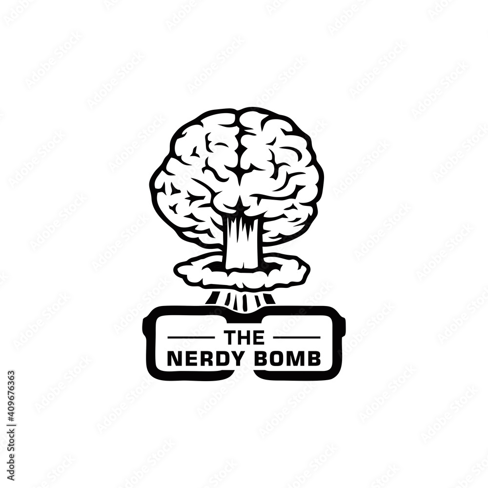Vector of a brain and bomb logo combination . Brainstorm and science ...