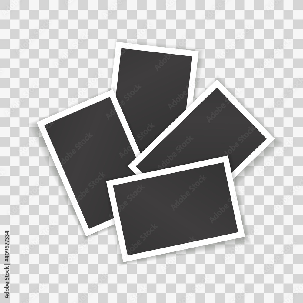 Blank photo collage isolated on transparent background. Vector ...
