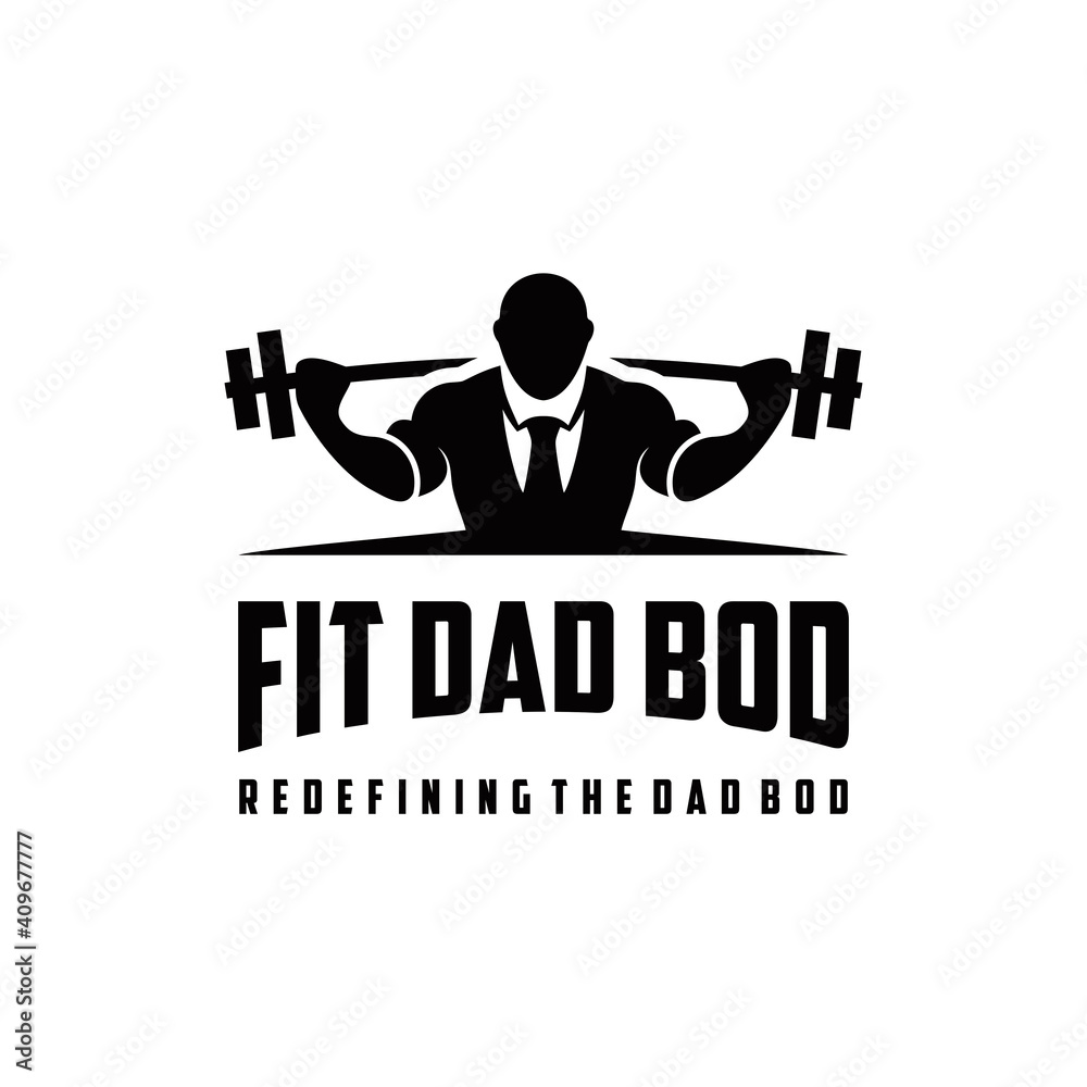 Muscle Man Logo. Gym Fitness Logo Design With People Showing His ...