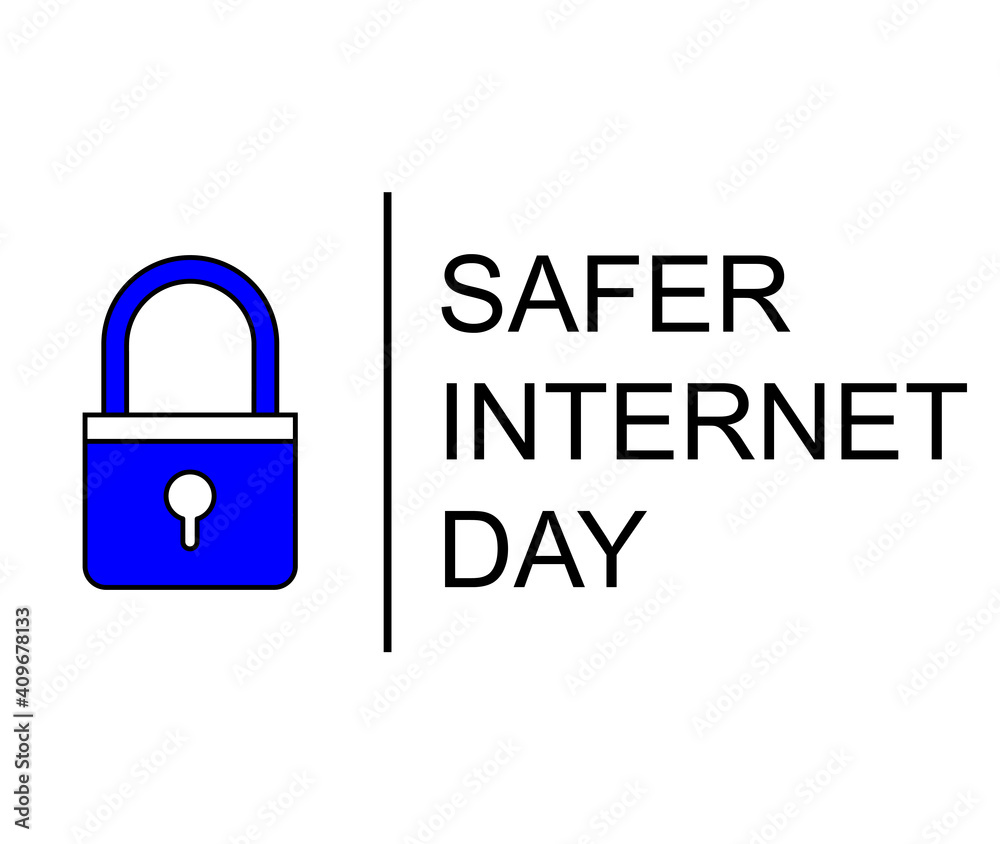 Safe Internet Day. Safer Internet Day symbol, sign or logo. Padlock ...