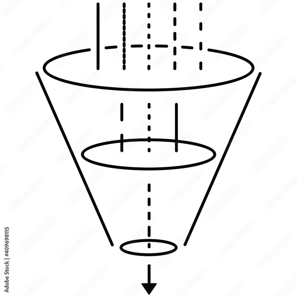 Data filtering system. Separating funnel. Stock Vector | Adobe Stock