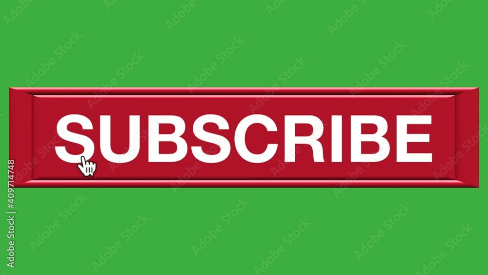 Subscribe button. Animation of a mouse cursor hitting subscribing ...