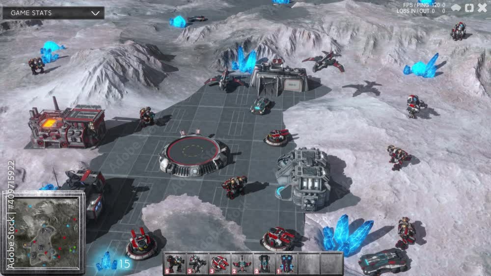 Fake Sci-Fi RPG Video Game Gameplay. Battle On The Moon With Spaceships ...