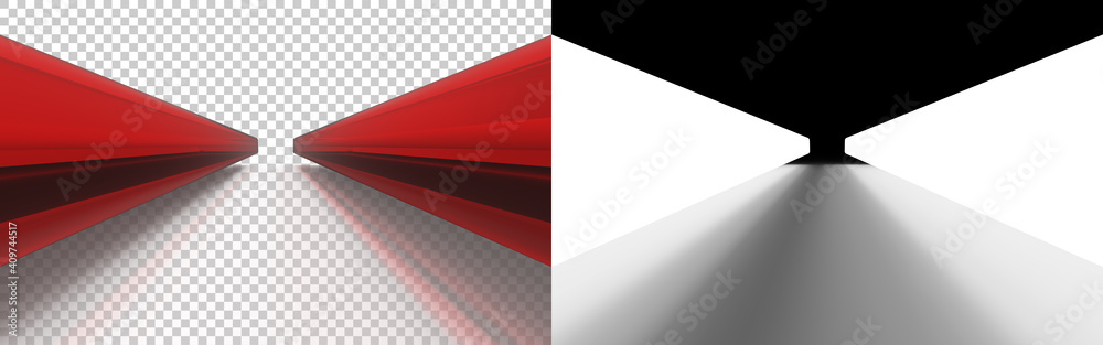 One point perspective view. 3d stand for presentation. 3d rendering ...