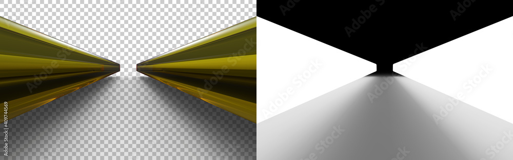 One point perspective view. 3d stand for presentation. 3d rendering ...