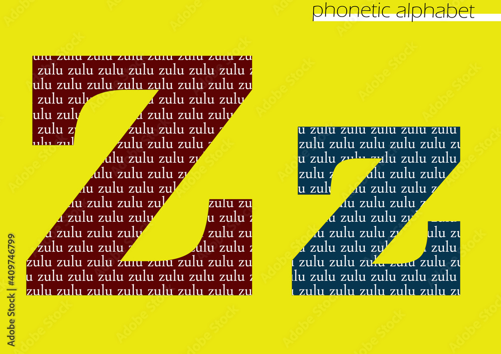 Z (zulu) 3d illustration phonetic alphabet design for decoration with ...