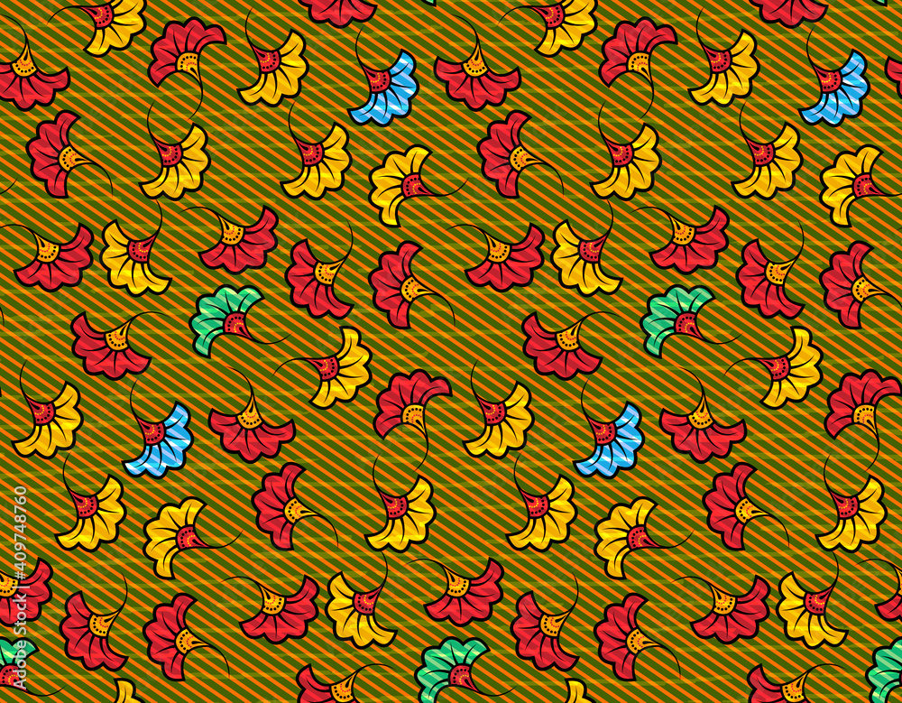African Wax Print fabric, Ethnic handmade ornament seamless design ...
